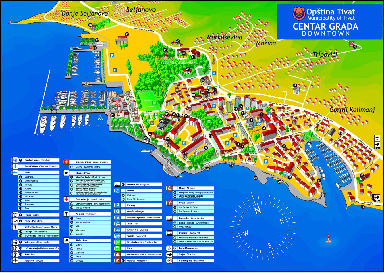 Mapa Grada - Opština Tivat
